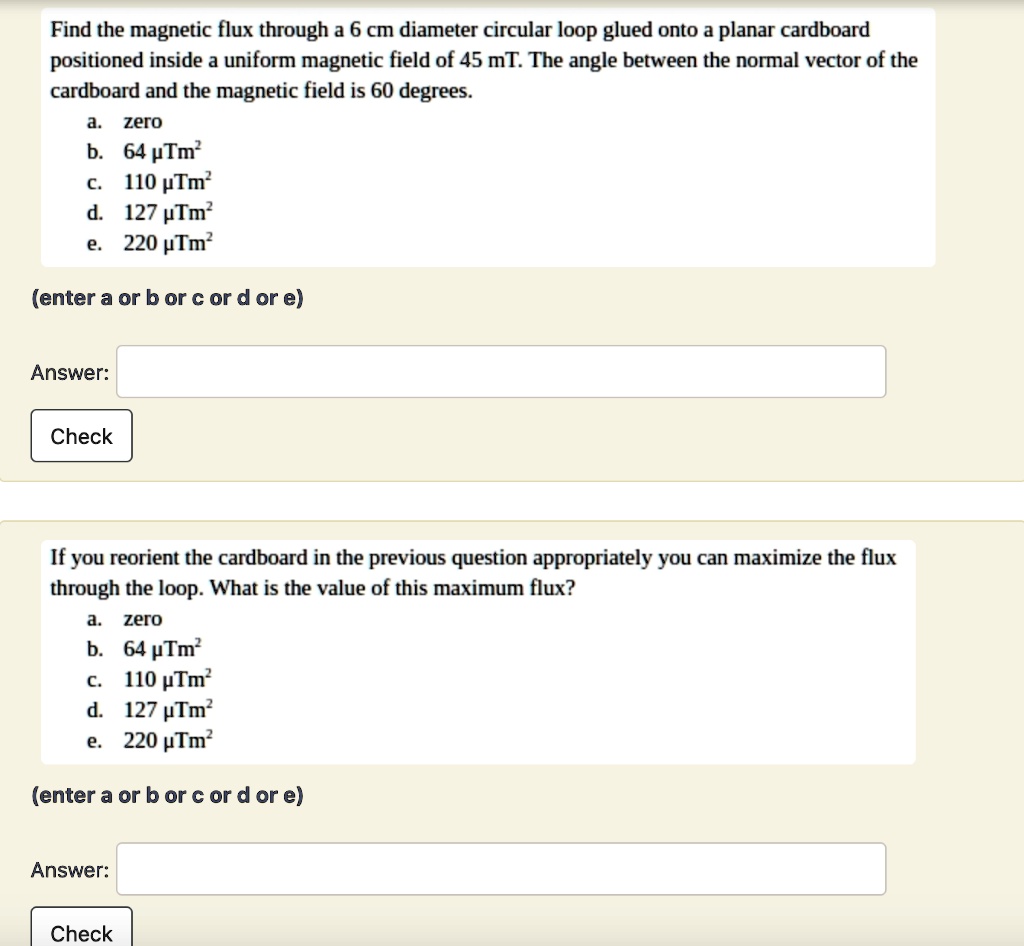 SOLVED: Find the magnetic flux through a 6 cm diameter circular loop ...