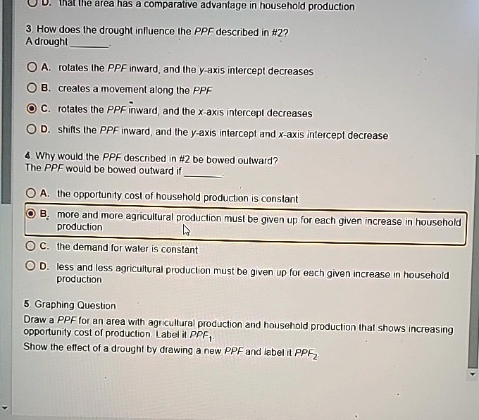 D. that the area has a comparative advantage in household production 3 ...