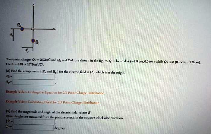 SOLVED: Texts: Two point charges Q=2.03 C and Q=-4.2 C are shown in the ...