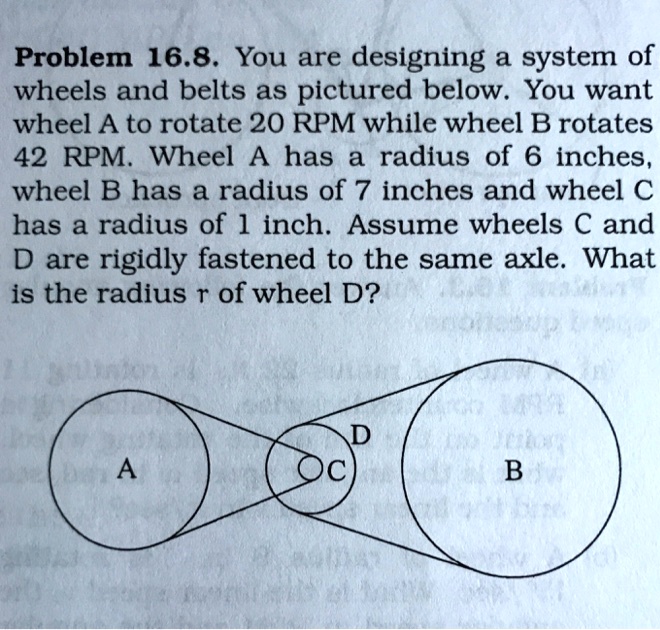 SOLVED: Problem 16.8.You are designing a system of wheels and belts as ...