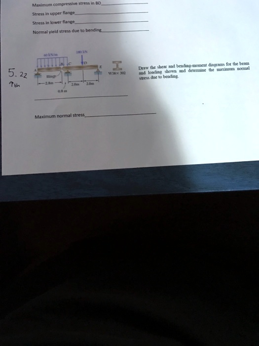 SOLVED: Maximum compressive stress in BD Stress in upper flange Stress ...
