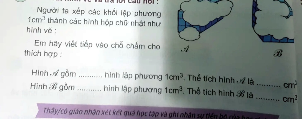 Solved A Ia Iot Cauoi Ngưá I Ta Xếp Các Khá‘i Láºp Phương