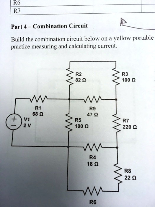 SOLVED: Find the voltages and currents in each resistor. And calculate the equivalent resistance ...