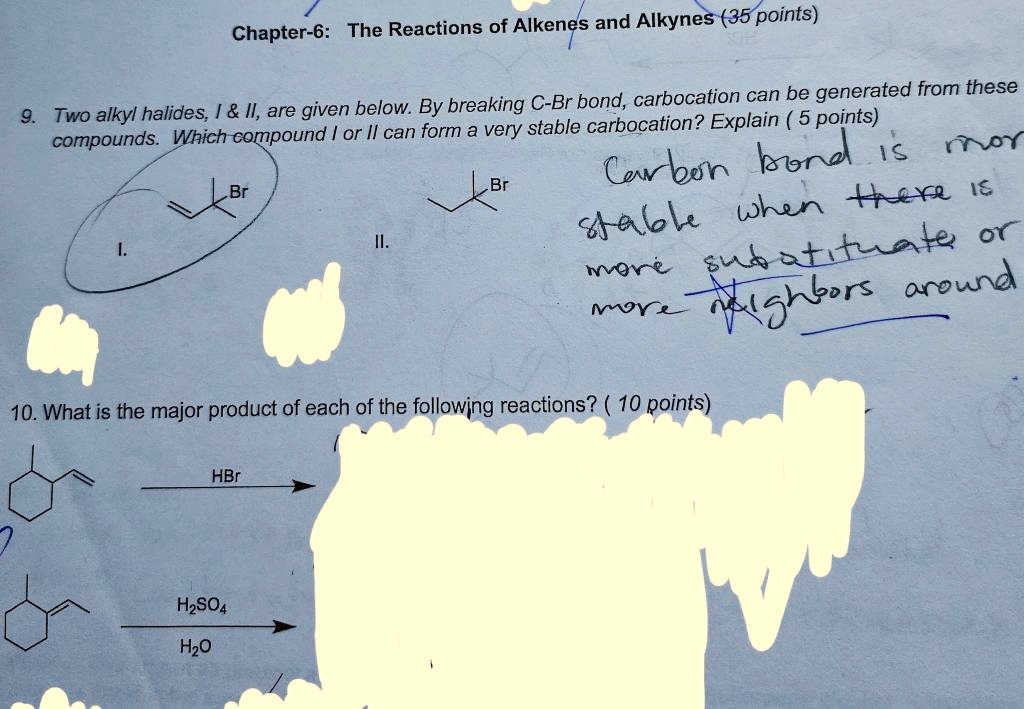 SOLVED: Texts: Chapter 6: The Reactions of Alkenes and Alkynes (35 ...