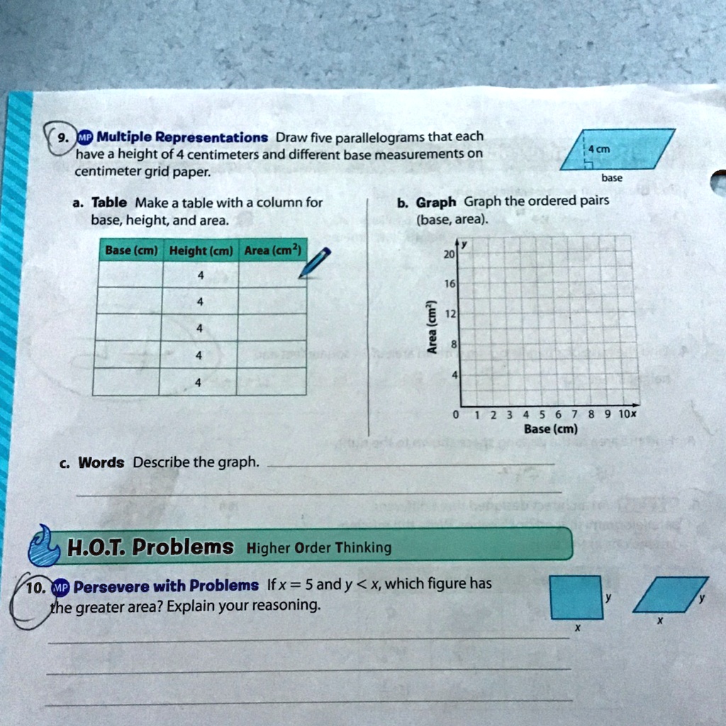 SOLVED: Please solve this!! Due tomorrow Multiple Representations: Draw five parallelograms that ...