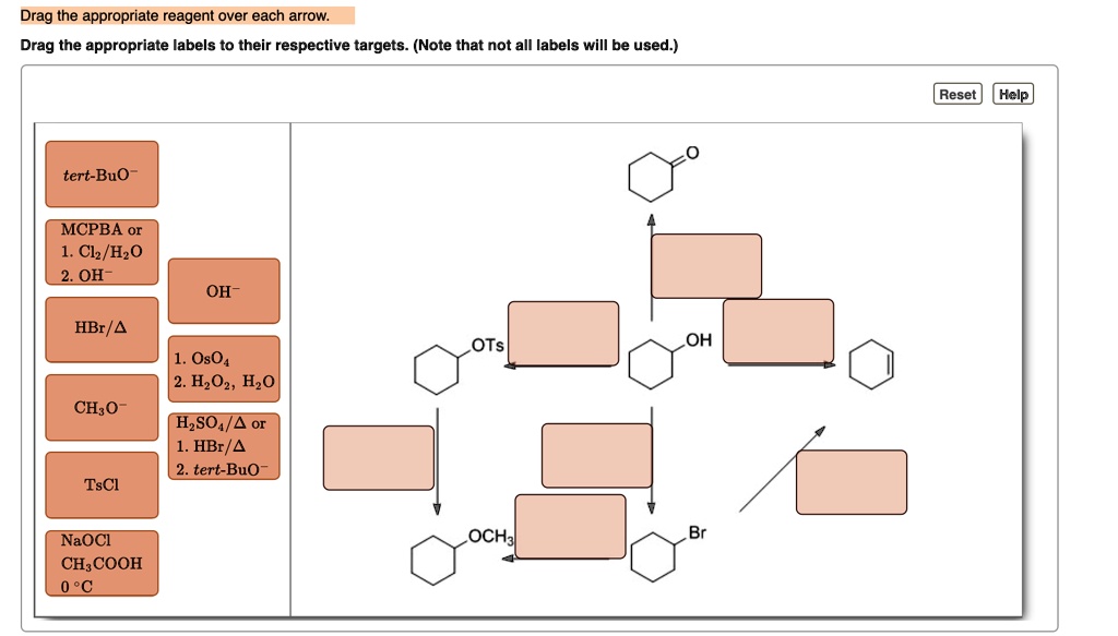 SOLVED: Drag the appropriate reagent over each arrow: Drag the ...