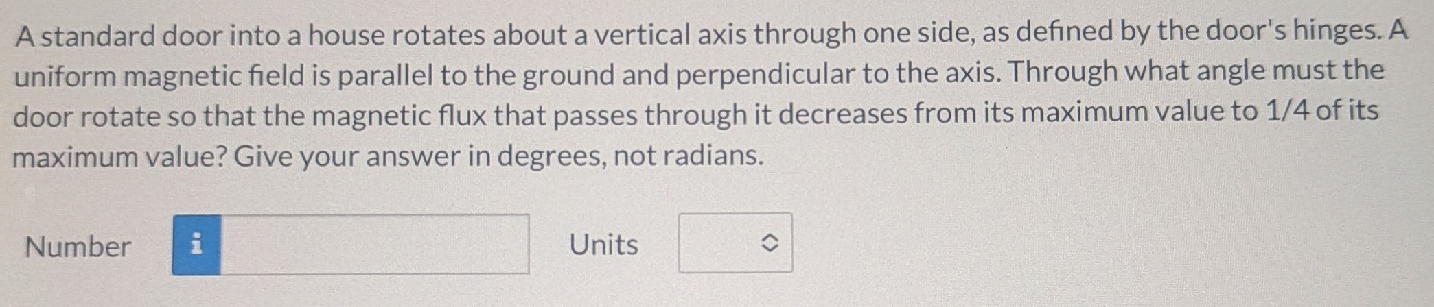 SOLVED: A standard door into a house rotates about a vertical axis ...