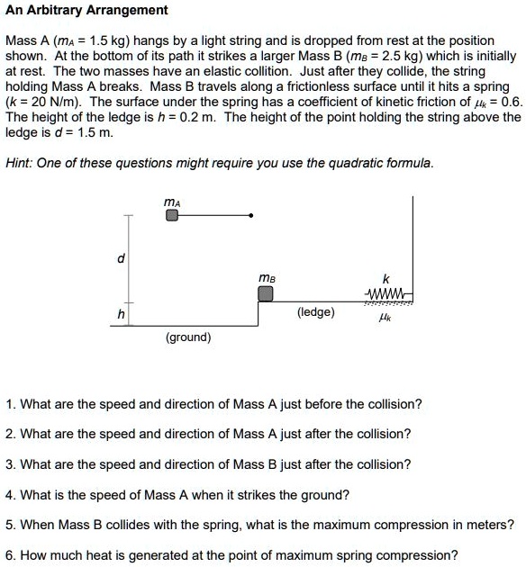 an arbitrary arrangement mass a ma 15 kg hangs by a light string and is ...