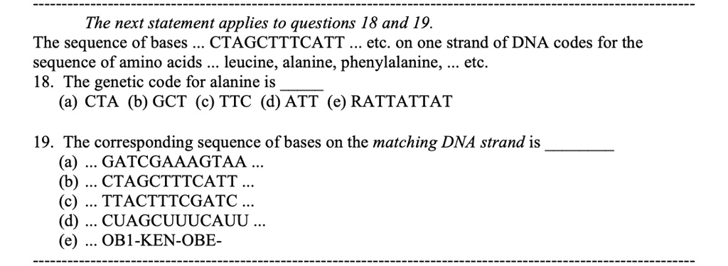 SOLVED: The next statement applies to questions 18 and 19. The sequence ...