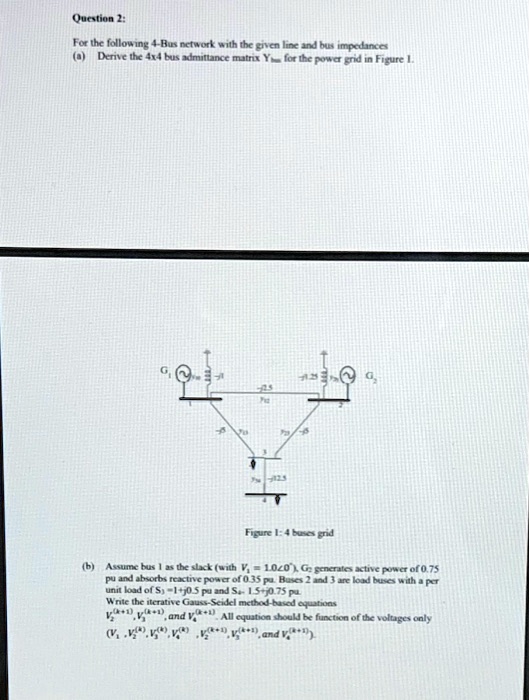 SOLVED: Question2: For the following 4-Bus network with the given line and bus impedances Derive ...