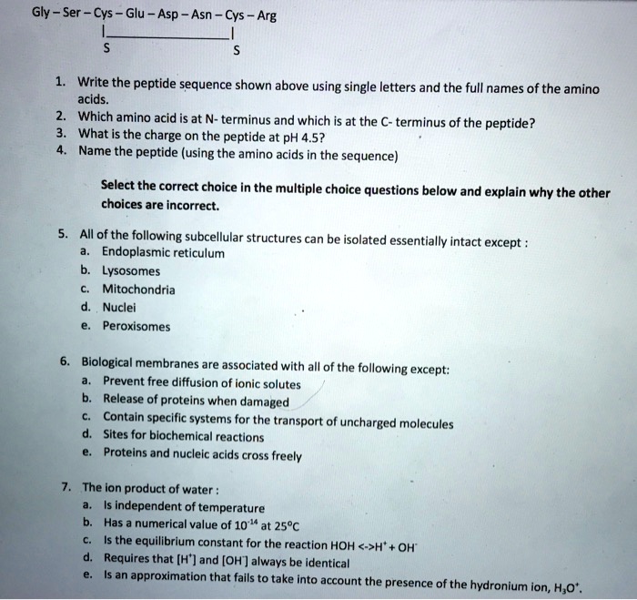 gly ser cys glu asp asn cys arg write the peptide sequence shown above ...