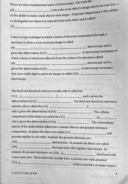 SOLVED: There are three fundamental types of microscopes. For each the (4). is the ratio of an ...