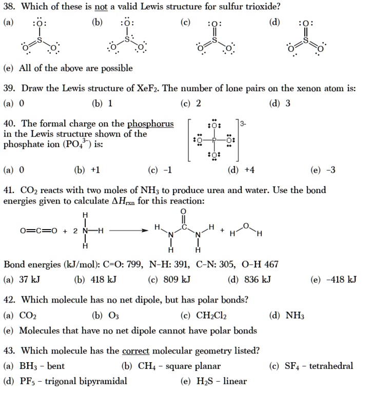38 which of these is not valid lewis structure for sulfur trioxide b e ...