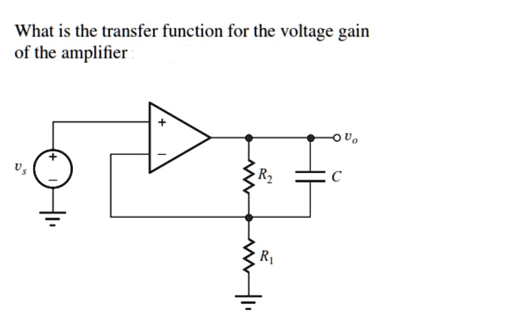 What is the transfer function for the voltage gain of the amplifier