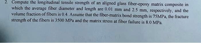 SOLVED: Compute the longitudinal tensile strength of an aligned glass ...