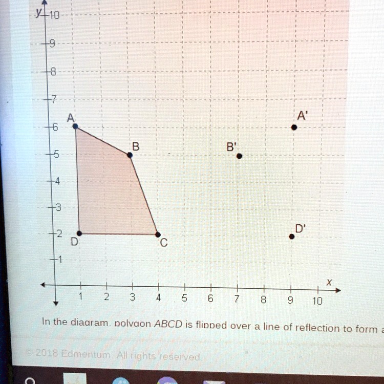 SOLVED: In the diagram, polygon ABCD is flipped over a line of reflection to form a polygon. Its ...