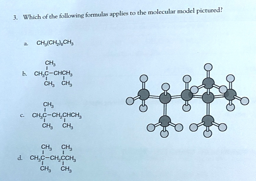 Solved 3 Which Of The Following Formulas Applies To The Molecular