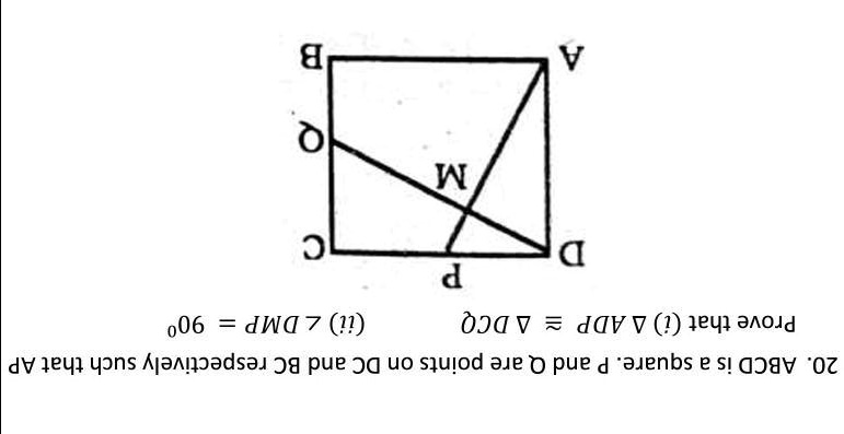 20. ABCD is a square. P and Q are points on DC and BC respectively such that AP Prove that (i ...