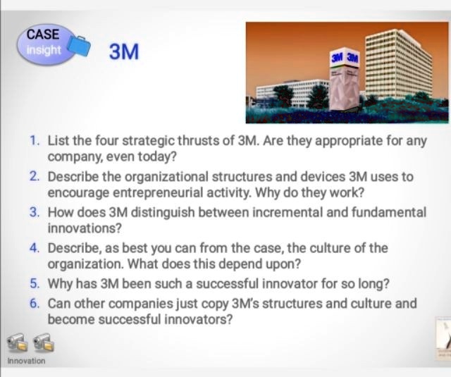 3M 1. List the four strategic thrusts of 3M. Are they appropriate for ...