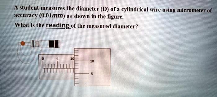 A student measures the diameter d of a cylindrical wire...