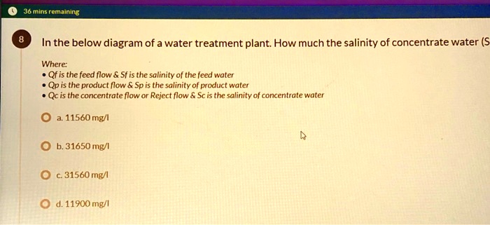 omnns emaining in the below diagram of water treatment plant how much ...