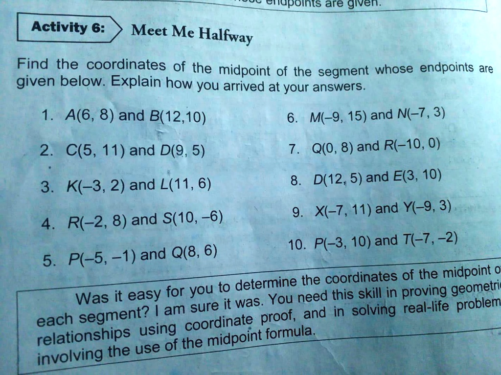 SOLVED: Can someone help me? Answer this with a picture. Chupoints are given: Activity 6: Meet ...