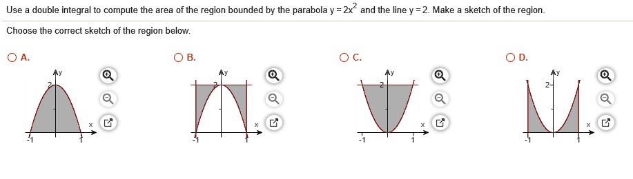 SOLVED: Use double integral to compute the area of the region bounded ...