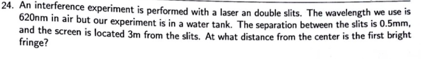 SOLVED: 24. An interference experiment is performed with a laser an ...