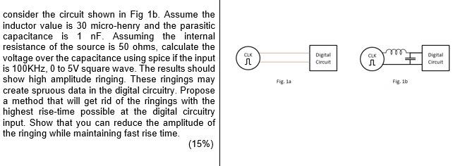 Consider the circuit shown in Fig 1b. Assume the inductor value is 30 microhenry and the ...