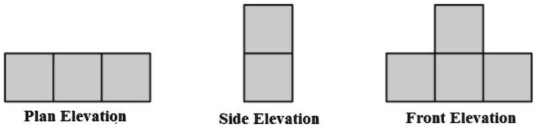 SOLVED: 'Use the plan, front elevation and side elevation shown below ...