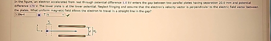 In the figure, an electron accelerated from rest through potential ...