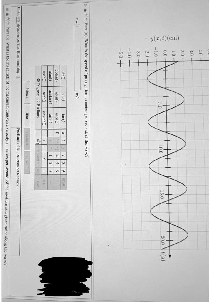 The graph below shows the transverse displacement versus time at a ...