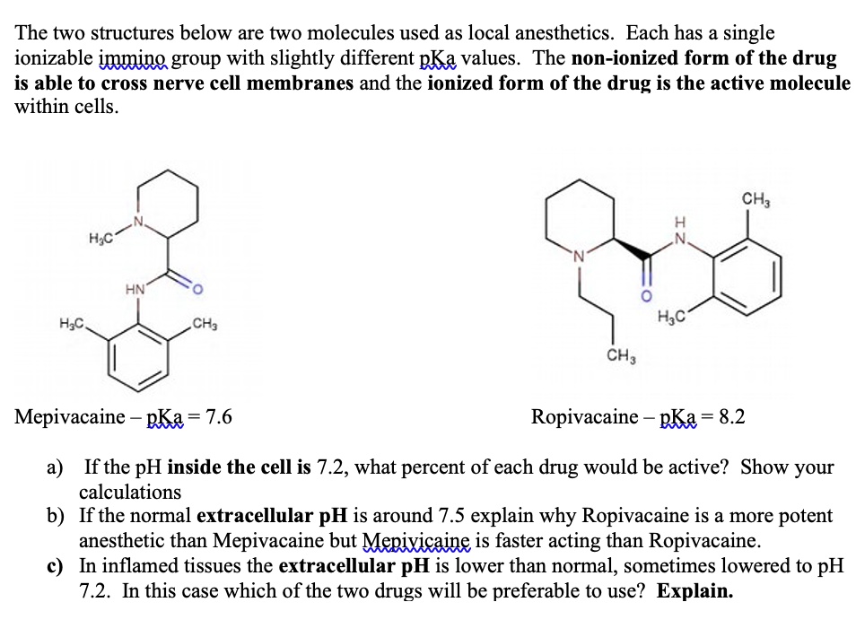 SOLVED: The two structures below are two molecules used as local ...