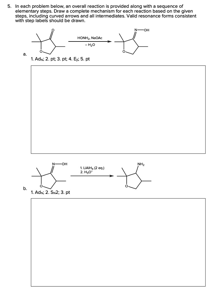 SOLVED: In each problem below, an overall reaction is provided along ...