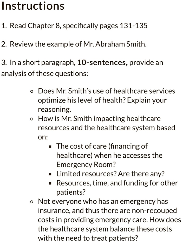 SOLVED: Instructions Read Chapter 8, specifically pages 131-135 Review ...
