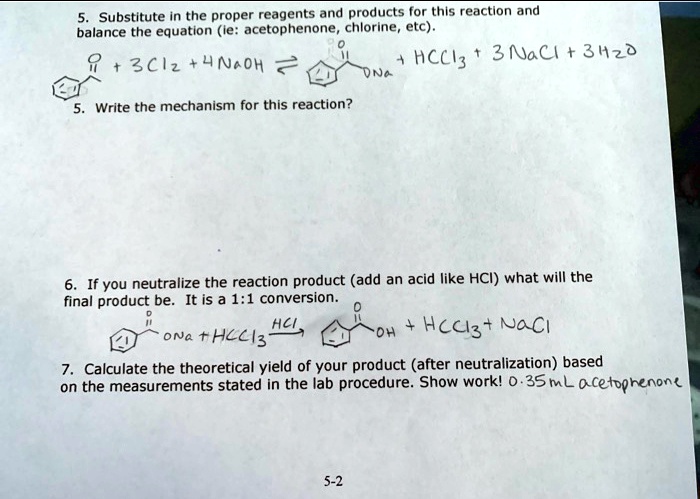 substitute in the proper reagents and products for thls reaction and balance the equation ie ...