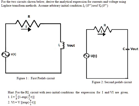 SOLVED: CIRCUIT ANALYSIS For the two circuits shown below, derive the analytical expression for ...