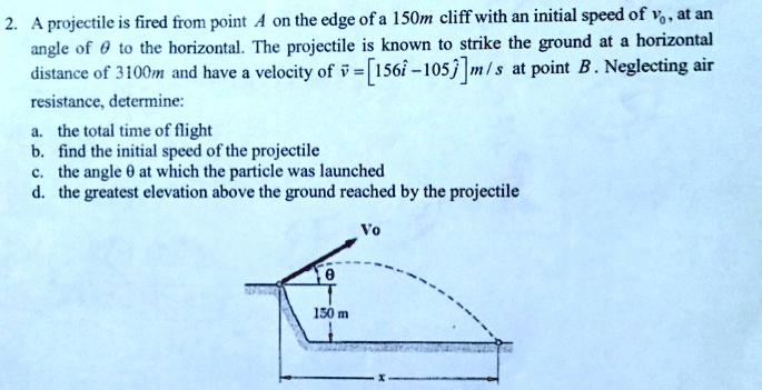 VIDEO solution: A projectile is fired from point A on the edge of a 150 m cliff with an initial ...