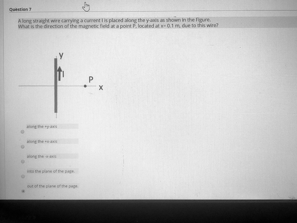 SOLVED: Question A long straight wire carrying a current is placed ...