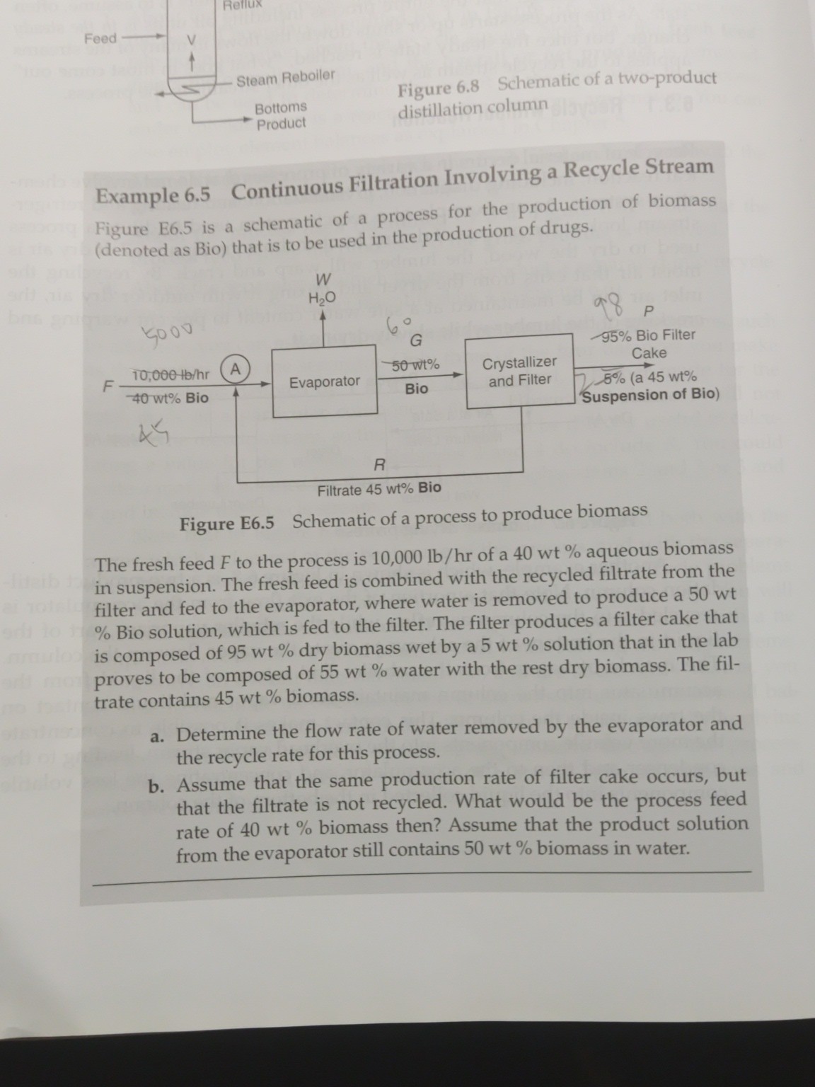 SOLVED: Figure 6.8 Schematic of a two-product distillation column ...