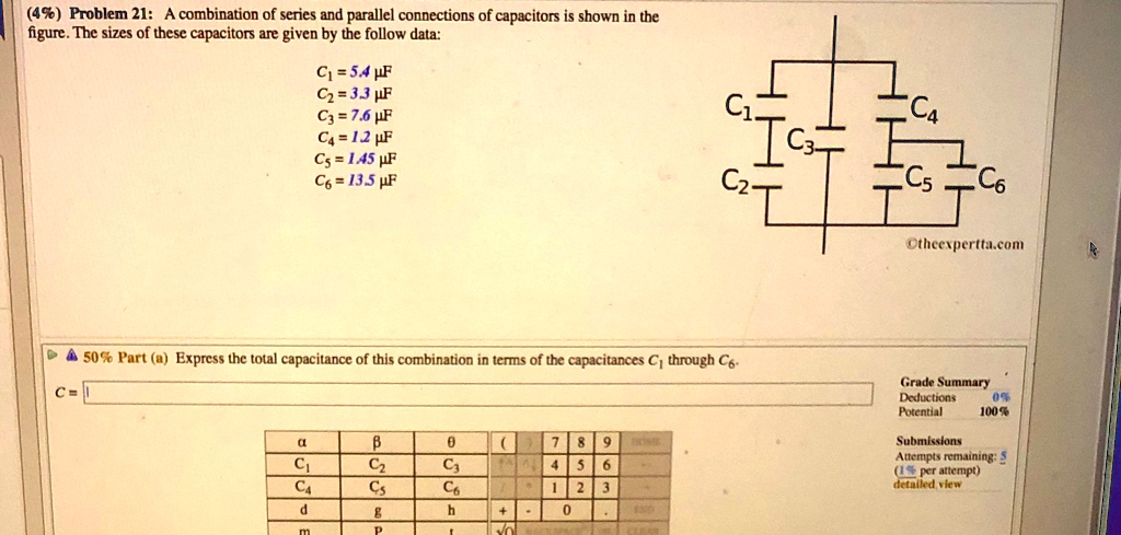 SOLVED: (49) Problem 21: A combination of series and parallel ...