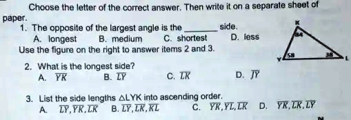 SOLVED: Choose the letter of the correct answer. Then = write it n separate sheet of paper. The ...