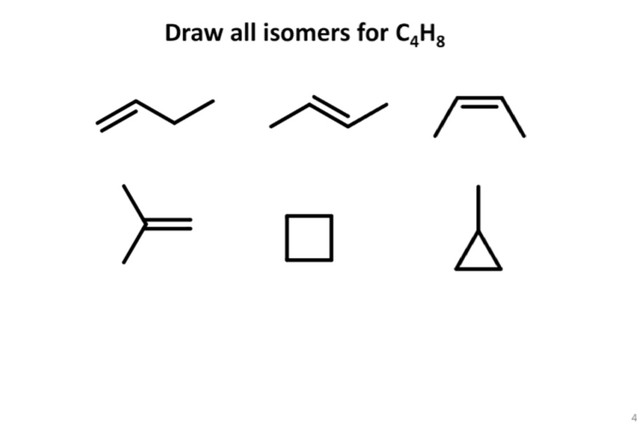 SOLVED: Draw all isomers for C4H8