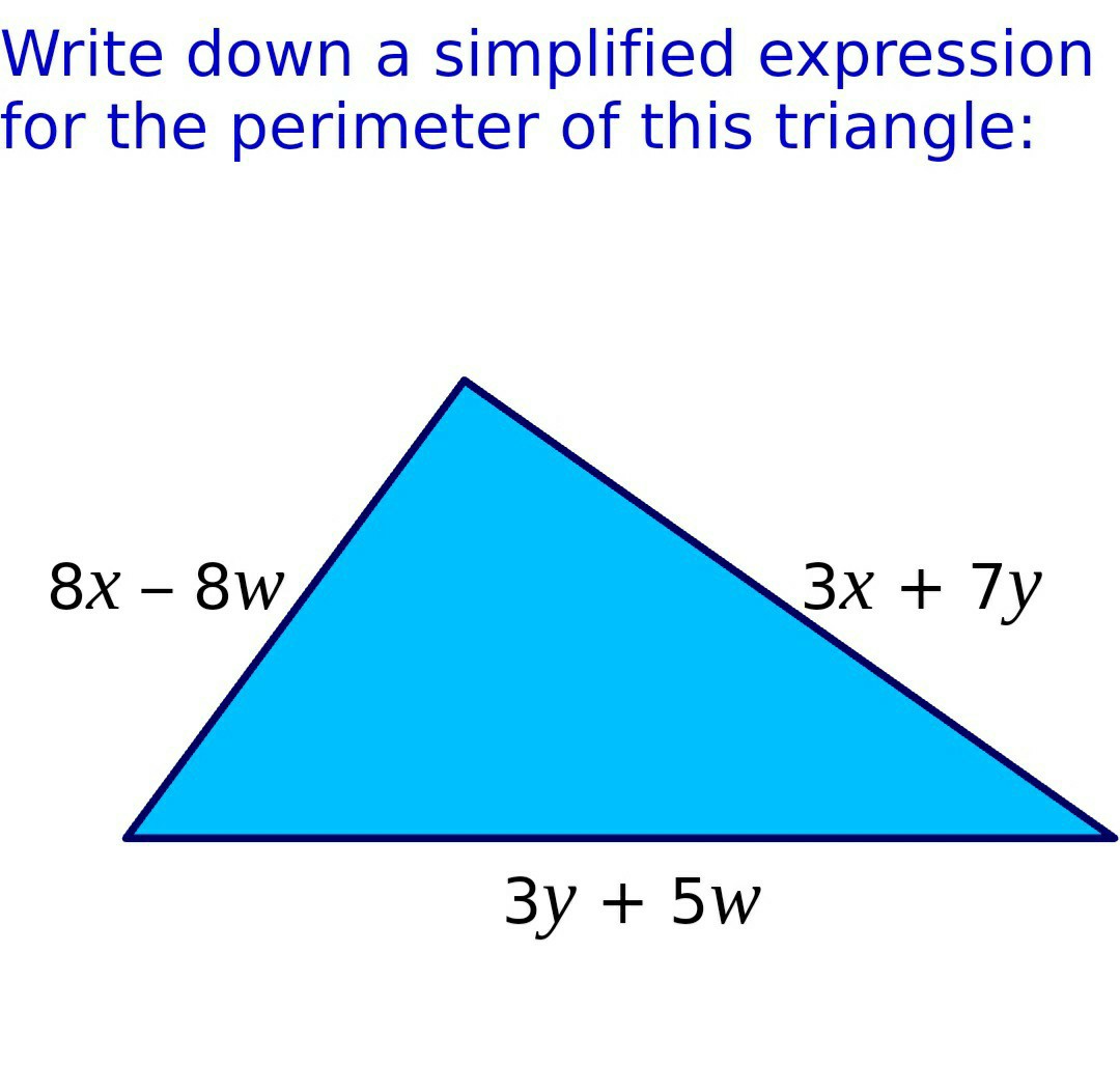 SOLVED: Write down a simplified expression for the perimeter of this ... SOLVED: Write down a simplified expression for the perimeter of this ...