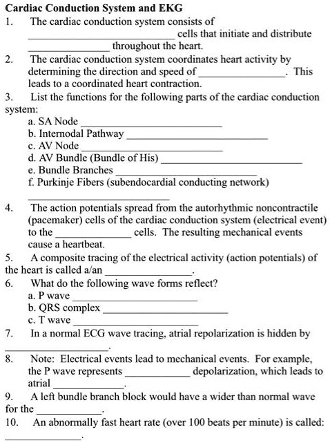 SOLVED: The cardiac conduction system consists of cells that initiate ...