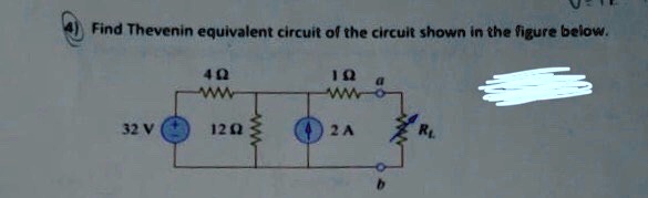 SOLVED: Find Thevenin equivalent circuit of the circuit shown in the figure below 40 WwW 32V 12 42A