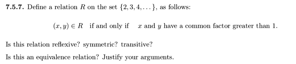 757 define a relation r on the set 234 as follows ty r if and only if x ...
