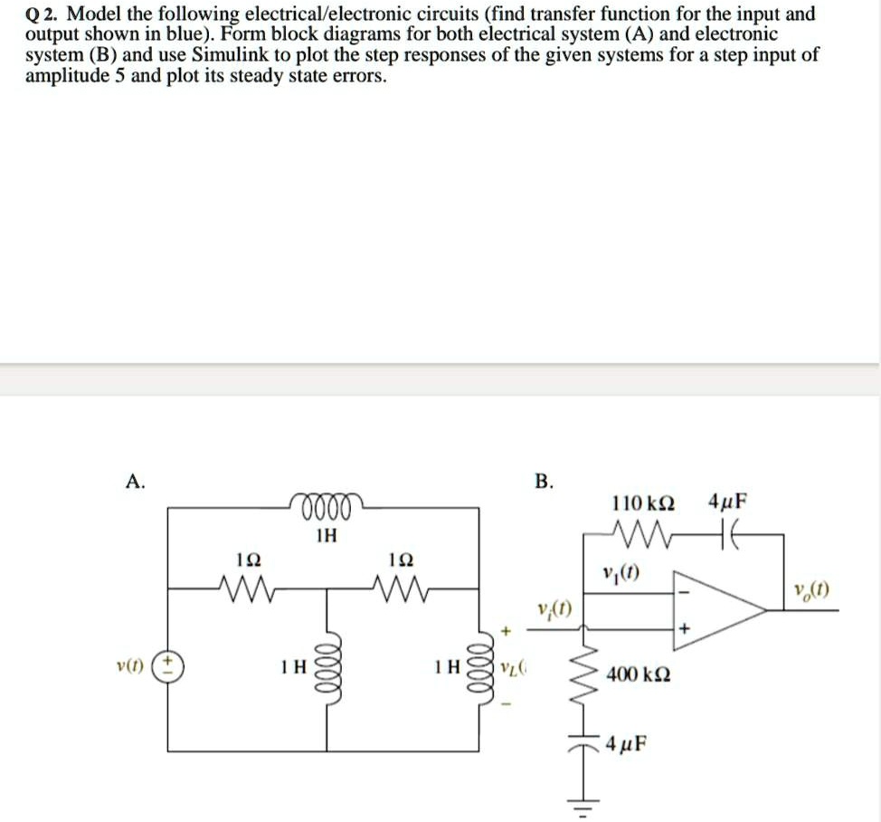 Kindly Also Upload Matlab Simulink Solution Q2 Model The Following Electricalelectronic 5164