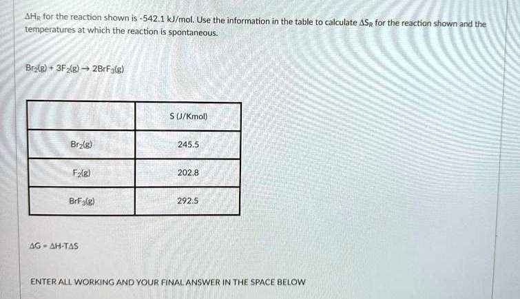 ?H r for the reaction shown is -542.1 kJ/mol. Use the information in ...