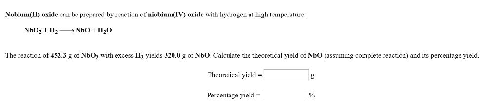 Nobium(II) oxide can be prepared by reaction of niobium(IV) oxide with ...